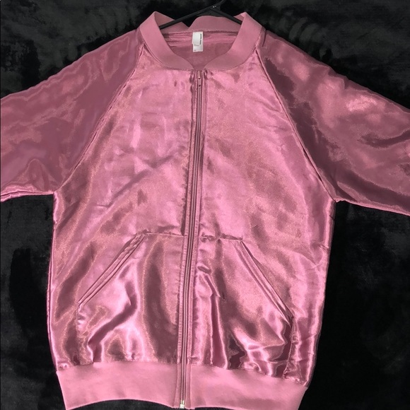 American Apparel | Jackets & Coats | Shiny Pink Track Suit Style Jacket ...